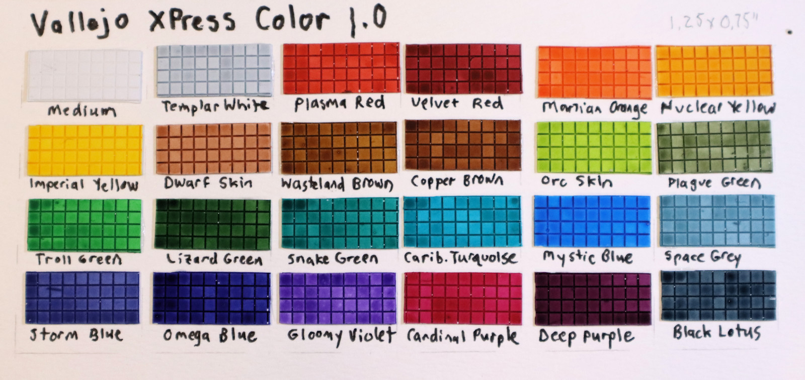 Dan Becker's Vallejo Xpress Color Swatches
